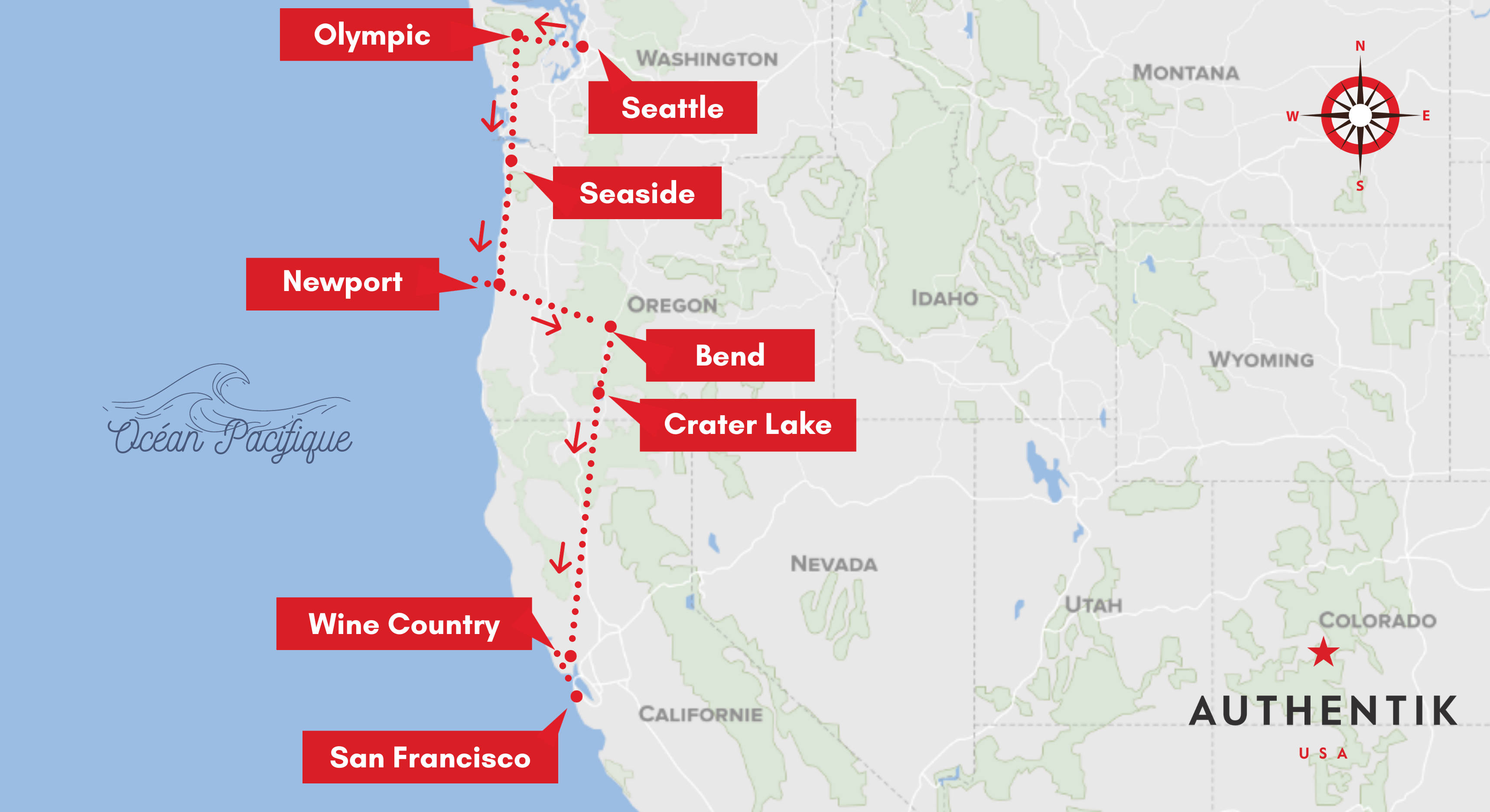 Circuit sur la côte Ouest des USA (itinéraire détaillé)