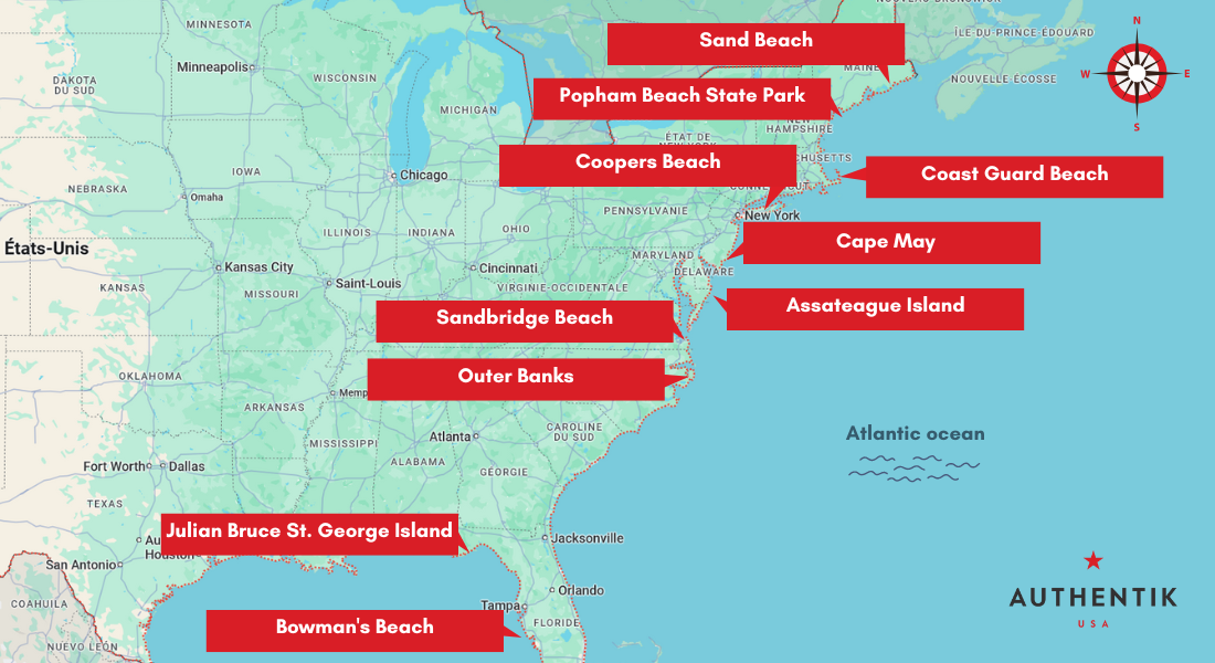 TOP 10 most beautiful (secret) beaches of the American East Coast