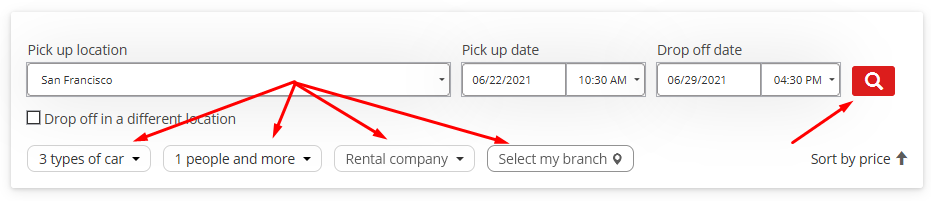 How do I use the car rental price comparison tool ? | Authentik USA